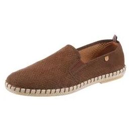 Espadrille VERBENAS "Tom Pacific", Damen, Gr. 39, marron, Textil, Veloursleder, unifarben, Schuhe Espadrille, Loafer, Slipper, Sommerschuh, Strandschuh mit Stretcheins&auml;tze