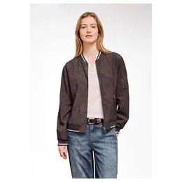 Blouson STREET ONE STUDIO, Damen, Gr. 36, mahogany braun, Stoff, Obermaterial: 87% Viskose, 13% Polyester; Futter: 100% Polyester, normal normal, Rundhals, B&uuml;ndchen, Jacken Blouson, Rundhalsausschnitt