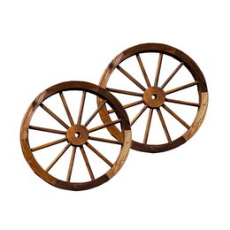 HTI-Living Holzrad 2er Set Rustikal