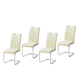 HTI-Living Esszimmerstuhl 4er Set Beige Kunstleder Kelly C