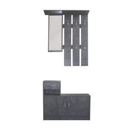 HTI-Living Garderobenpaneel mit Schuhschrank Thekla Beton
