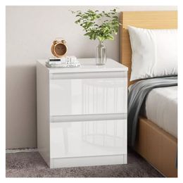 HTI-Living Nachtschrank Kenji Hochglanz Wei&szlig;