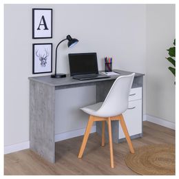 HTI-Living Schreibtisch 120 x 76 cm Beton Wei&szlig;