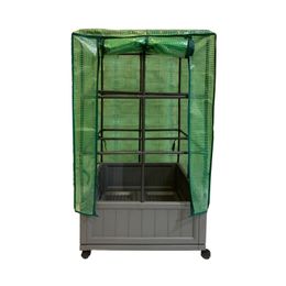 HTI-Living Pflanzk&uuml;bel mit Rankgitter und Folienabdeckung Nessa 60x60 cm