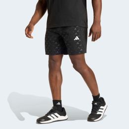 Shorts adidas Performance "WORKOUT ESSENTIALS BRANDLOVE WOVEN", Herren, Gr. S, L-Gr, schwarz, innenbeinl&auml;nge ca. 23 cm, Obermaterial: 100% Polyester, Hosen Shorts