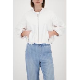 Blouson monari, Damen, Gr. 36, ecru, Web, Obermaterial: 100% Polyamid. Futter: 100% Polyester, unifarben, regular fit taillenlang, Rundhals, Raglan&auml;rmel elastischer Bund, Jacken Blouson, Regular fit mit Stickerei