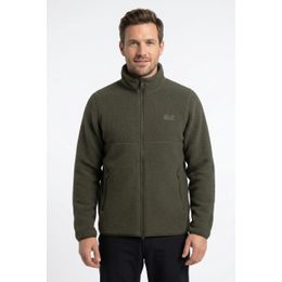 Fleecejacke Jack Wolfskin "LITE CURL FZ M", Herren, Gr. L (52), obsidian mos, Obermaterial: 100% Polyester. Futter: 100% Polyester, normal, Jacken Fleecejacke, Atmungsaktiv, leicht, &Uuml;bergangsjacke