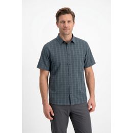 Funktionshemd Jack Wolfskin "MESETA SHIRT M", Herren, Gr. 3XL, N-Gr, check schwarz n, Single Jersey, Obermaterial: 100% Polyester, Hemden