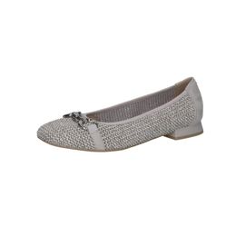 Ballerina Caprice "Caprice Ballerinas Leder/Textil", Damen, Gr. 37, grau, silber, Leder, Textil, Schuhe Ballerina