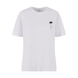 T-Shirt MISS TEE "Miss Tee Love In The Air EMB Tee", Damen, Gr. S, wei&szlig;, 100% Baumwolle, loose fit, Rundhals, Shirts T-Shirt