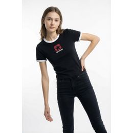 T-Shirt Converse "RETRO BOX STAR TEE", Damen, Gr. L, schwarz, Obermaterial: 100% Baumwolle, Shirts T-Shirt, sportlicher Schnitt, Kurzarm, f&uuml;r sportliche Aktivit&auml;ten
