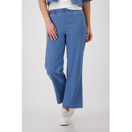 Culotte monari, Damen, Gr. 36, N-Gr, jeans, Denim/Jeans, Obermaterial: 50% Baumwolle, 50% Lyocell, unifarben, regular fit kn&ouml;chelfrei, Hosen Culotte, Regular fit mit elastischem Bund