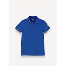 Poloshirt COLMAR, Damen, Gr. L, blau, Piqu&eacute;, Obermaterial: 96% Baumwolle, 4% Elasthan, unifarben, regular fit normal, Rundhals, B&uuml;ndchen, Shirts, Stretch-Piqu&eacute;, Regular Fit, Baumwollmix