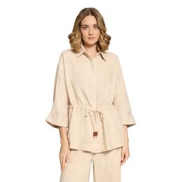 Sommerjacke Cartoon "Damen mit Tunnelzug", Damen, Gr. 34, beige, Obermaterial: 55% Leinen, 45% Viskose, l&auml;ssig geschnitten, Rundhals, Jacken