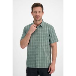Funktionshemd Jack Wolfskin "MESETA SHIRT M", Herren, Gr. M (50), N-Gr, check sago p, Single Jersey, Obermaterial: 100% Polyester, Hemden