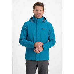 Funktionsjacke Jack Wolfskin "TRAILTIME 2L JKT M", Herren, Gr. L, aurora blau, Obermaterial: 100% Polyester, Jacken Funktionsjacke, Wasserabweisend, windabweisend, atmungsaktiv, &Uuml;bergangsjacke