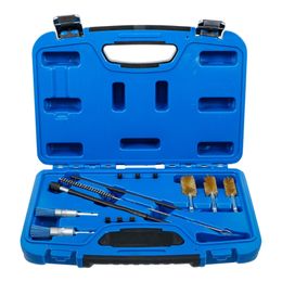 BGS-technic BGS technic Injektorsitz- und Schacht-Reinigungs-Satz aus Stahl mit Reinigungsb&uuml;rsten und Koffer f&uuml;r Injektoren, 9324)