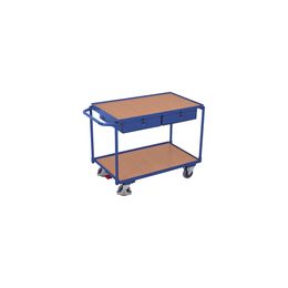VARIOfit Tischwagen mit 2 Ladefl&auml;chen und 2 Schubladen Schiebegriff waagerecht ; Cordes (sw-600.504)