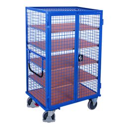 VARIOfit Etagenwagen fest verschwei&szlig;t 1.245 x 785 mm Drahtgitterw&auml;nde 4 Etagenb&ouml;den Doppelfl&uuml;gelt&uuml;r mit Drehgriff-Verschluss ; Cordes (sw-800.987)