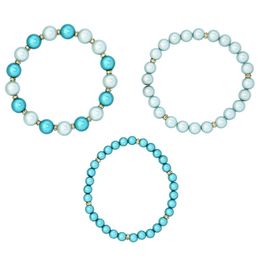 Gina Benotti 3 Damen Armb&auml;nder in Perlen-Form