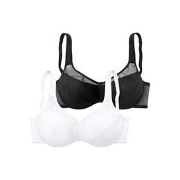 Petite Fleur Minimizer-BH schwarz+wei&szlig; Gr. 80C. Mit B&uuml;gel