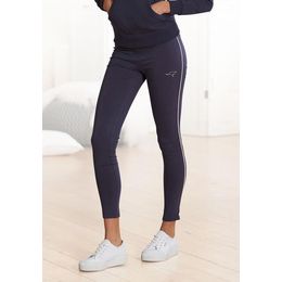 Kangaroos Leggings blau Gr. 32/34 f&uuml;r Damen. Mit Logodruck. Figurbetont. Nachhaltig.