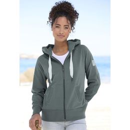 ELBSAND Kapuzensweatjacke 'Kelda' blau Gr. S (36) f&uuml;r Damen. Mit Logostickerei, Badge. Figurumspielend. Nachhaltig.