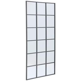 Mid.you Wandspiegel, Schwarz, Metall, Glas, Holzwerkstoff, rechteckig, 90x180x3 cm, Reach, Bsci, senkrecht und waagrecht montierbar, Spiegel, Wandspiegel