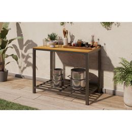 Ambia Garden Outdoork&uuml;che, Anthrazit, Natur, Metall, Kunststoff, einzeln stellbar, 110x90x61 cm, Gartenm&ouml;bel, Outdoor-K&uuml;chen