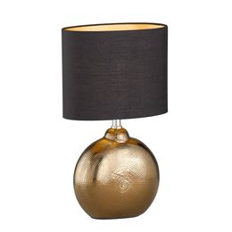 Fischer und Honsel Fischer & Honsel Tischleuchte Foro, Schwarz, Gold, Kunststoff, 13x36x23 cm, Lampen & Leuchten, Innenbeleuchtung, Tischlampen, Nachttischlampen