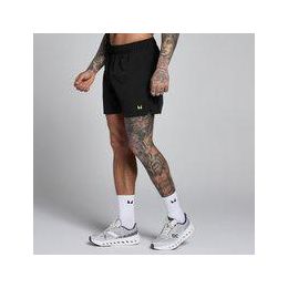 Myprotein MP Herren Training 5 Woven Shorts - Schwarz / Hellgr&uuml;n - S