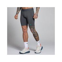 Myprotein MP Herren Hybrid Pocket Half Tight &ndash; Dunkelgrau/Gr&uuml;n - XL
