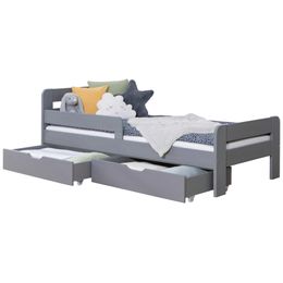 Bett Bennet mit Schubkasten ca. 90x200 cm Hellgrau