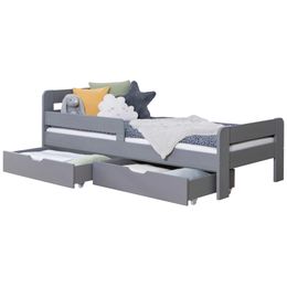 Bett Bennet mit Schubkasten ca. 120x200 cm Hellgrau