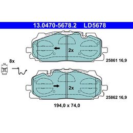 ATE Bremsbelagsatz, Scheibenbremse 13047056782 f&uuml;r VAG