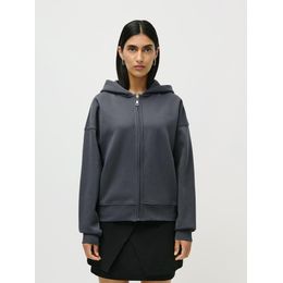 Kapuzensweatjacke LEGER "Fenna, LeGer by Lena Gercke", Damen, Gr. 38, grau (forged iron), Sweatware, Obermaterial: 65% Baumwolle, 35% Polyester, Rippb&uuml;ndchen, Sweatjacken, Mit hochwertiger Logostickerei auf der Brust