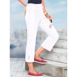 7/8-Jeans Classic Basics, Damen, Gr. 46, Normalgr&ouml;&szlig;en, wei&szlig;, 67% Baumwolle, 30% Polyester, 3% Elasthan, unifarben, 7/8-L&auml;nge, Jeans