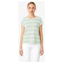 V&eacute;ro Moda Kurzarmshirt VERO MODA "VMWIDE STRIPE SL TOP GA JRS NOOS", Damen, Gr. M, wei&szlig; (birds egg gr&uuml;n stripes:snow wei&szlig;), Jersey, Obermaterial: 96% Viskose, 4% Elasthan, gestreift, regular fit normal, Rundhals, Shirts, Viskosemischung