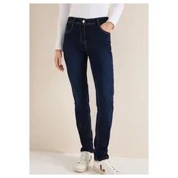 Slim-fit-Jeans Cecil "Style Scarlett", Damen, Gr. 30, L&auml;nge 32, dunkelblau wash, Denim/Jeans, Obermaterial: 78% Baumwolle, 20% Polyester, 2% Elasthan. Futter: 52% Polyester, 48% Baumwolle, unifarben, slim fit lang, Jeans Slim-fit-Jeans, mit Stretch