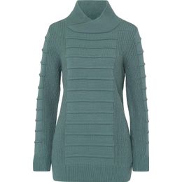 CR&Eacute;ATION L Damen Longpullover im Strickmuster-Mix jade Gr&ouml;&szlig;e 38