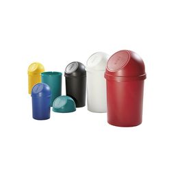 Helit Push-Abfallbeh&auml;lter, aus Polypropylen, schwarz, Volumen 13 l, VE 6 Stk