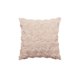 CS Schmal como Kissen Rosenapplikation rosa/pink Ma&szlig;e (cm): B: 43 &raquo; H&ouml;ffner