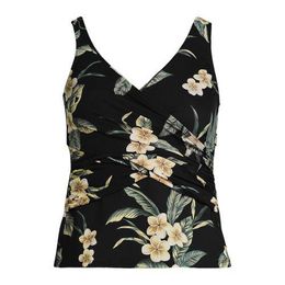 LANDS' END Tankini-Top mit Wickelfront Slender, Damen,  Schwarz, Elasthan/Nylon-Mischung, by Lands' End