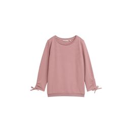 Tom Tailor Denim Damen Slim Fit Sweatshirt mit Raff&auml;rmeln, rosa, Uni, Gr. L