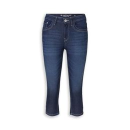 Tom Tailor Damen TTLENE SLIM Capri Jeans mit hohem Stretch, blau, Uni, Gr. 26