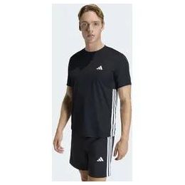 T-Shirt Adidas PERFORMANCE "WORKOUT ESSENTIALS BASE 3-STREIFEN", Herren, Gr. S, schwarz, wei&szlig;, Obermaterial: 100% Polyester, Rundhals, Shirts T-Shirt
