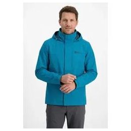 Funktionsjacke Jack Wolfskin "TRAILTIME 2L JKT M", Herren, Gr. L, aurora blau, Obermaterial: 100% Polyester, Jacken Funktionsjacke, Wasserabweisend, windabweisend, atmungsaktiv, &Uuml;bergangsjacke