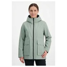 Funktionsjacke Jack Wolfskin "NABUR 2L JKT W", Damen, Gr. XL (46), gr&uuml;n zinnia, Web, Obermaterial: 100% Polyamid. Futter: 100% Polyester, unifarben, Basic Po-bedeckend, mit Druckkn&ouml;pfen,verstellbar, Jacken Funktionsjacke, wasserdicht, atmungsaktiv, &Uuml;bergangsjacke, aufgesetzte Cargotaschen