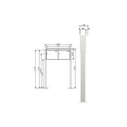 Renz ONZO 2er freistehende Briefkastenanlage in V2A Edelstahl mit 2ten Namensschild (Fu&szlig;platten)