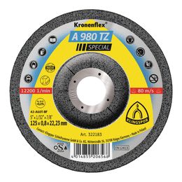 Klingspor A 980 TZ Trennscheiben, 125 x 0,8 x 22,23 mm gekr&ouml;pft (322183)